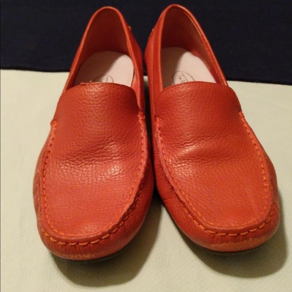 Talbots | Shoes | Talbots Leather Flats Loafer Moccasin Red Shoes ...